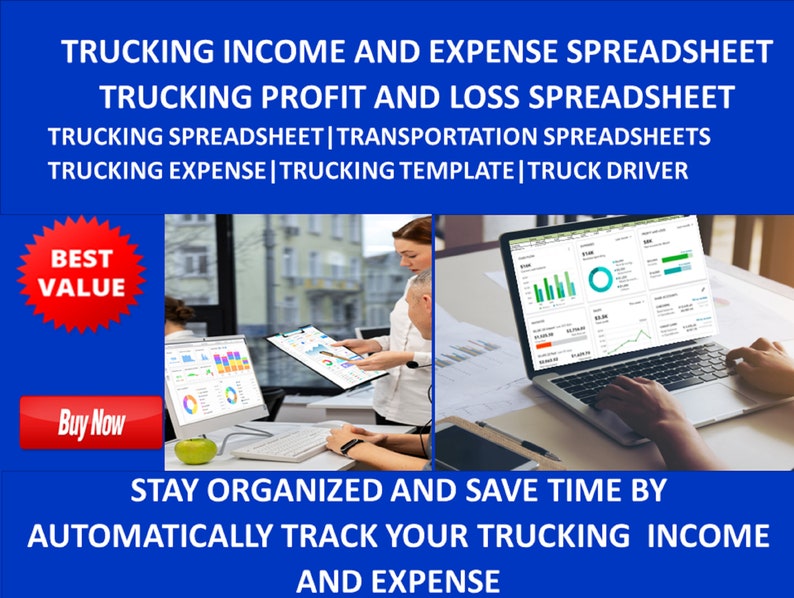 Trucking Income and Expense Spreadsheet Profit and Loss Excel ...
