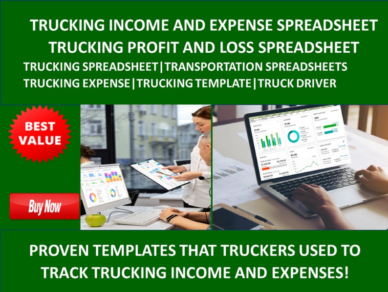 Custom Trucking Business Spreadsheet Income and Expense Statement ...