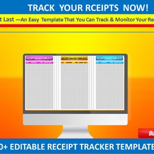 Receipt Tracker Templates Receipt Log Receipt Organizer Purchases ...