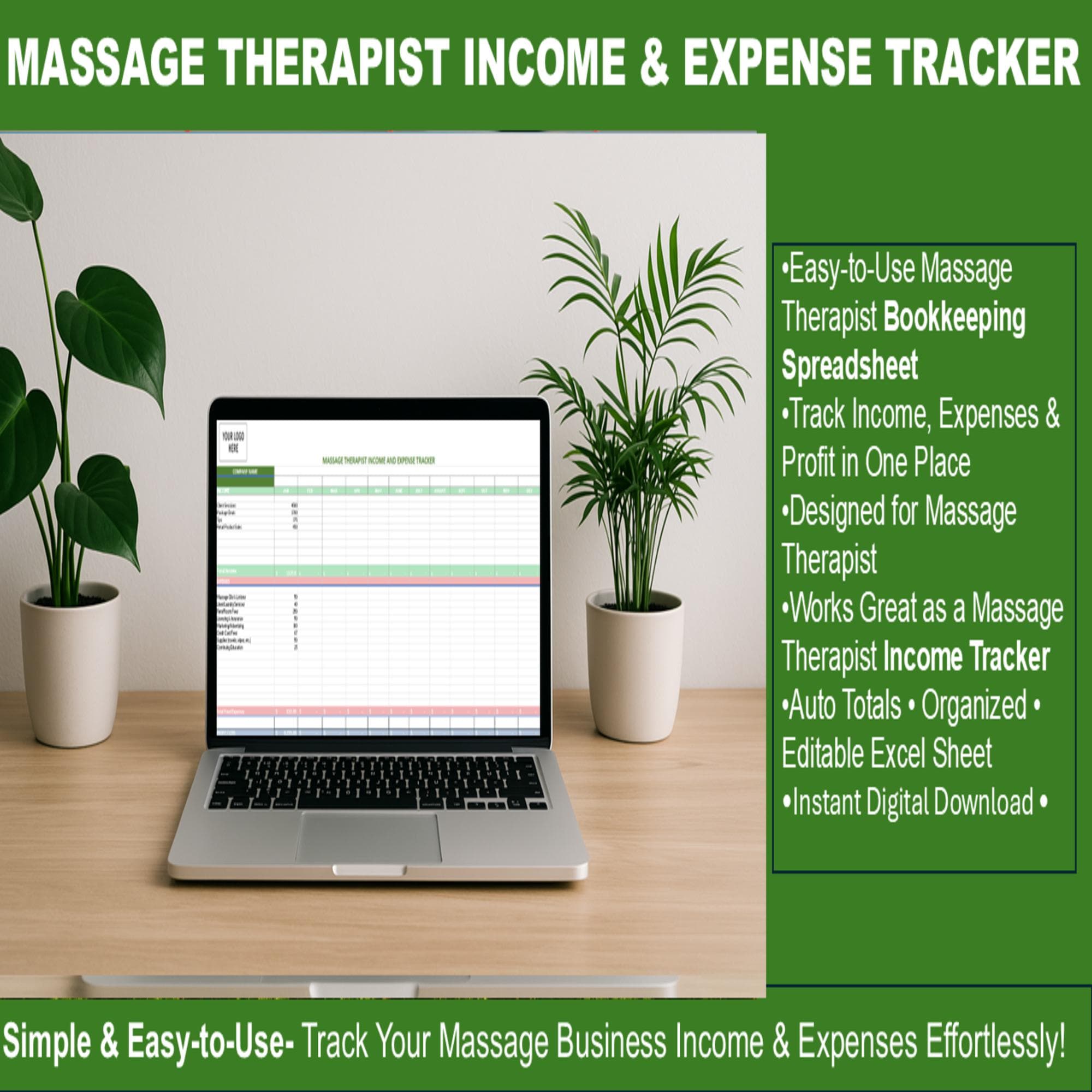 Massage Therapist Income & Expense Tracker Spreadsheet - Etsy