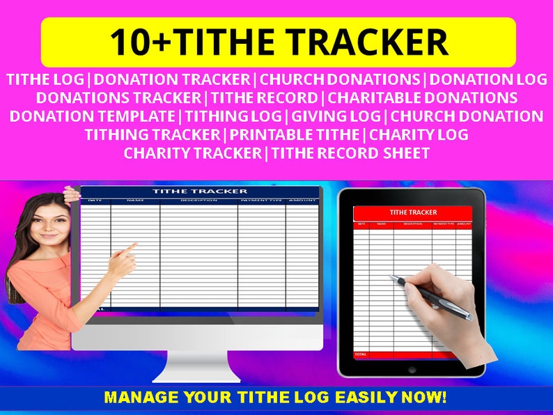 Tithe Tracker Tithe Log Donation Tracker Donation Log Donations Tracker ...