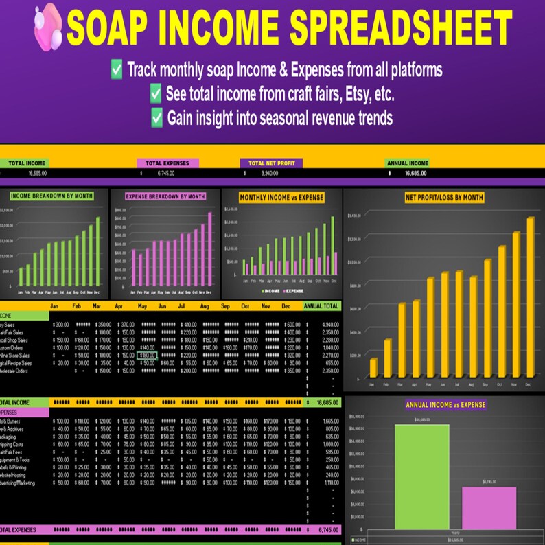 Soap Excel Template - Etsy