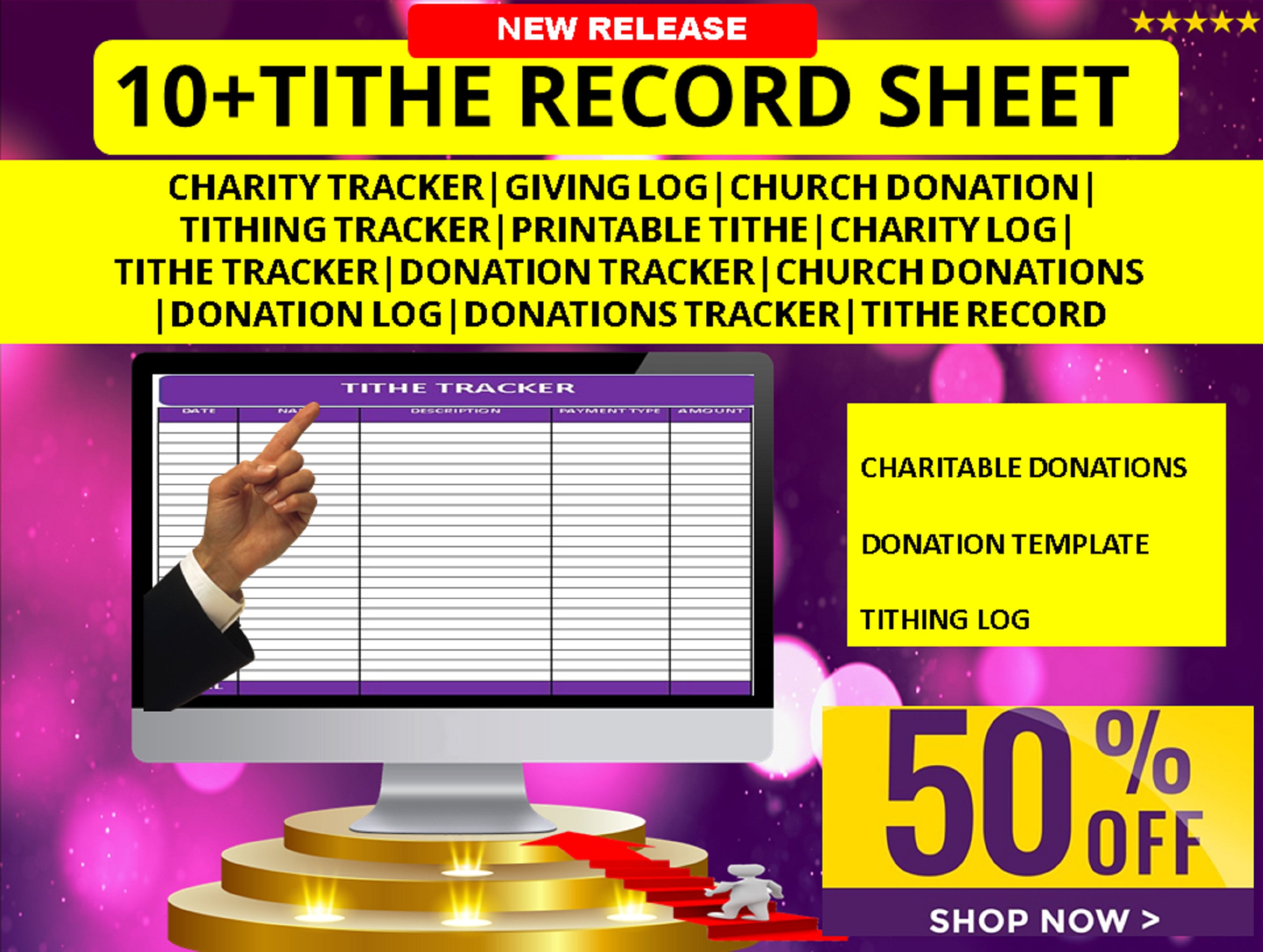 Charitable Donations Tithe and Offering Contribution Tracker Offering ...