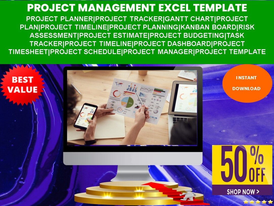 45project Management Excel Templateproject Templateproject - Etsy
