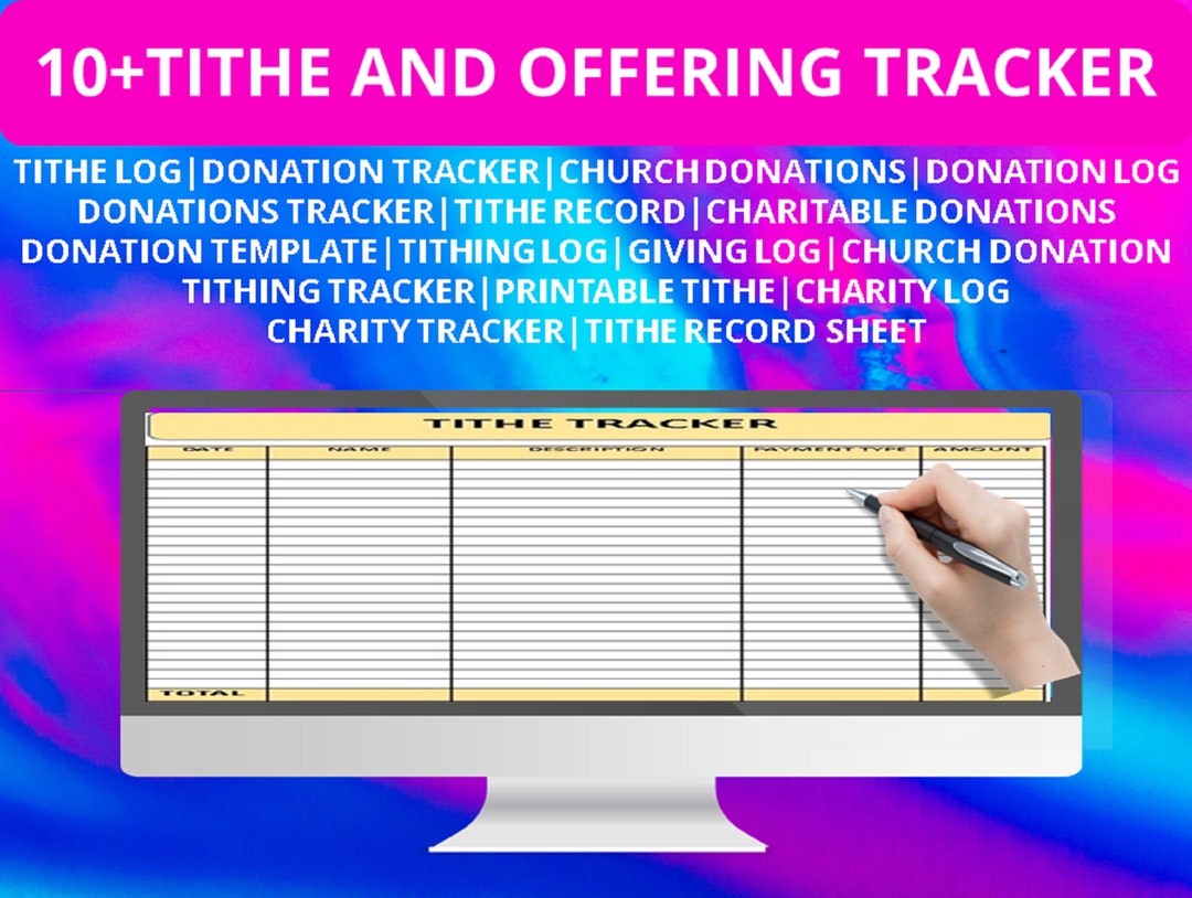 Offering Tracker Church Offering Charitable Donations Tithe and ...