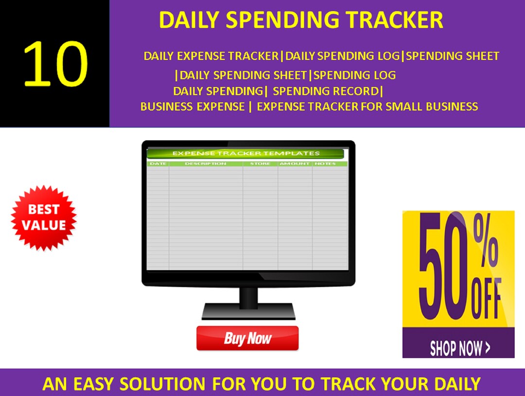 Daily Spending Tracker Daily Expense Tracker Daily Spending Log Expense ...