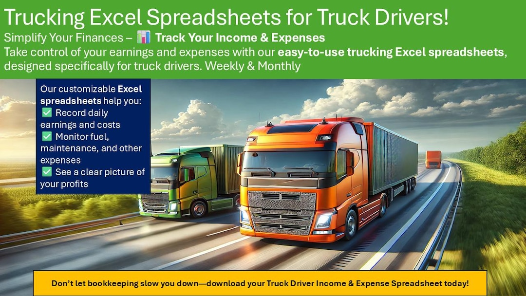 Trucking Expense Spreadsheet for Drivers and Fleet Managers – Easy ...