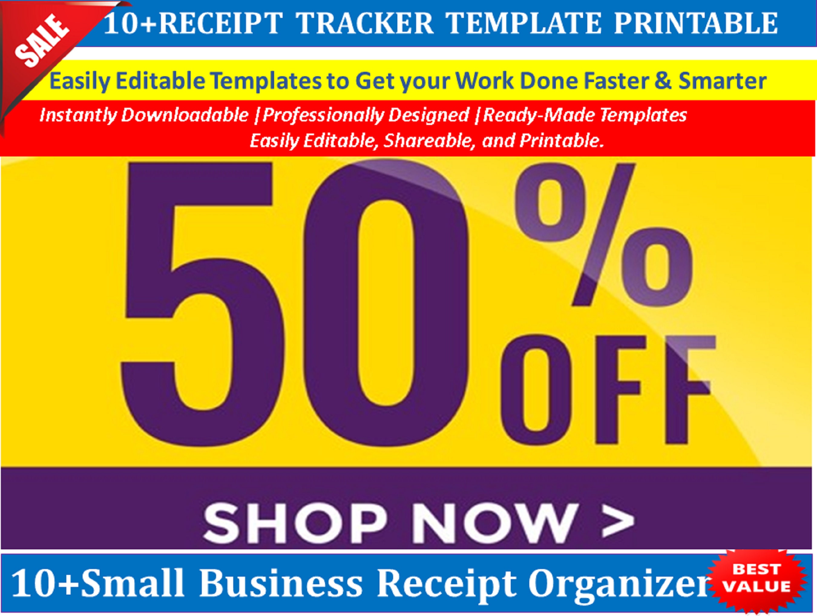 Receipt Tracker Templates Printable Receipt Log Editable Receipt ...