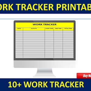 Work Tracker Log Template Tracker Printable Time Task Work Task Tracker ...
