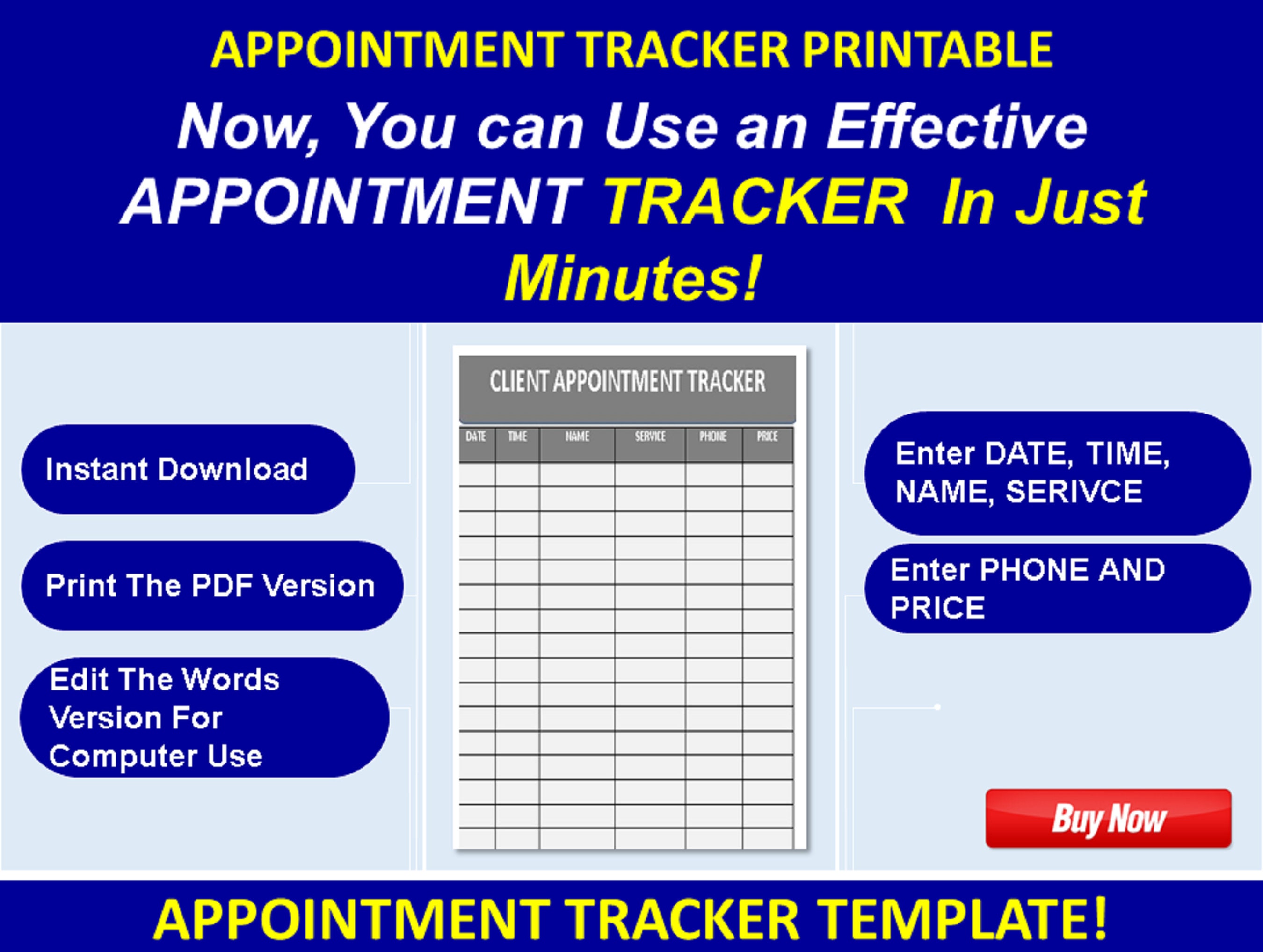 Client Tracker Template Printable, Client List Management, Customer ...