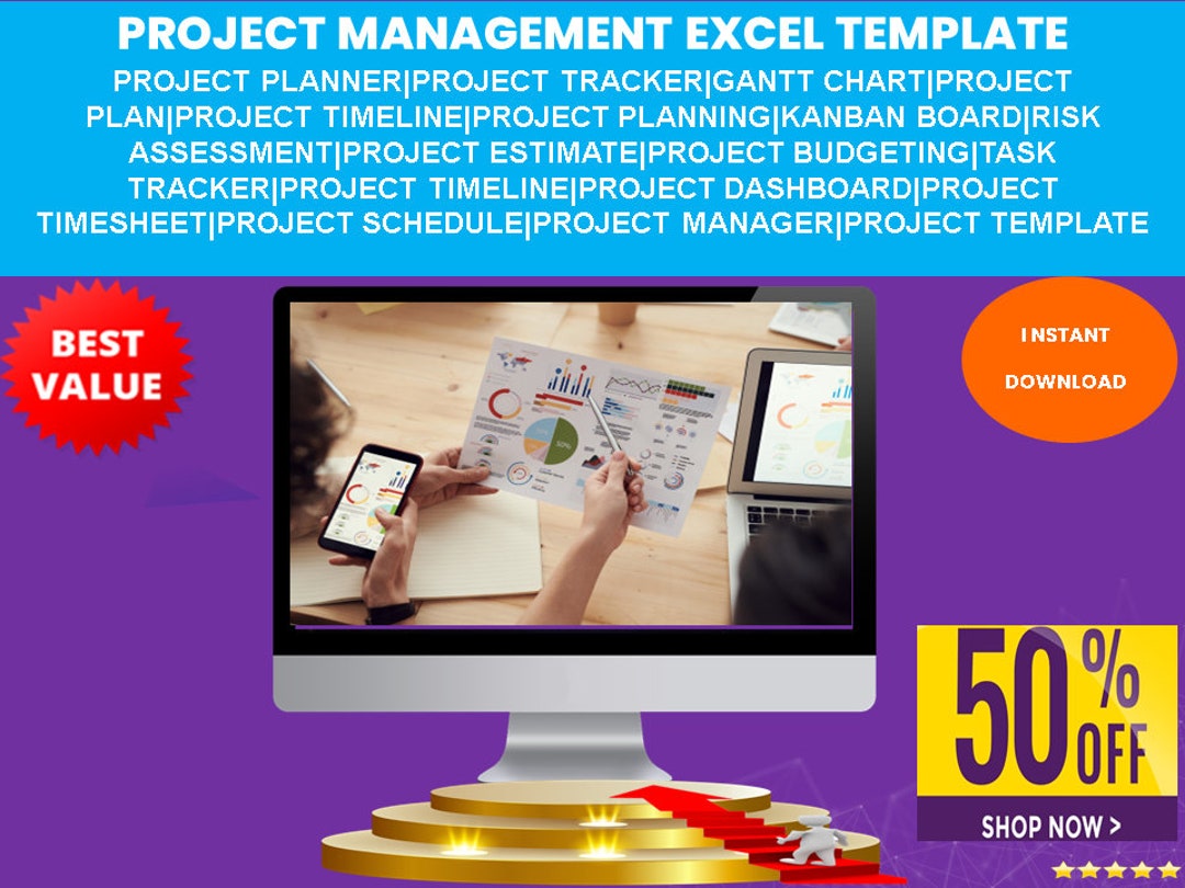 Project Management Excel Templateproject Templateproject Plannerproject ...