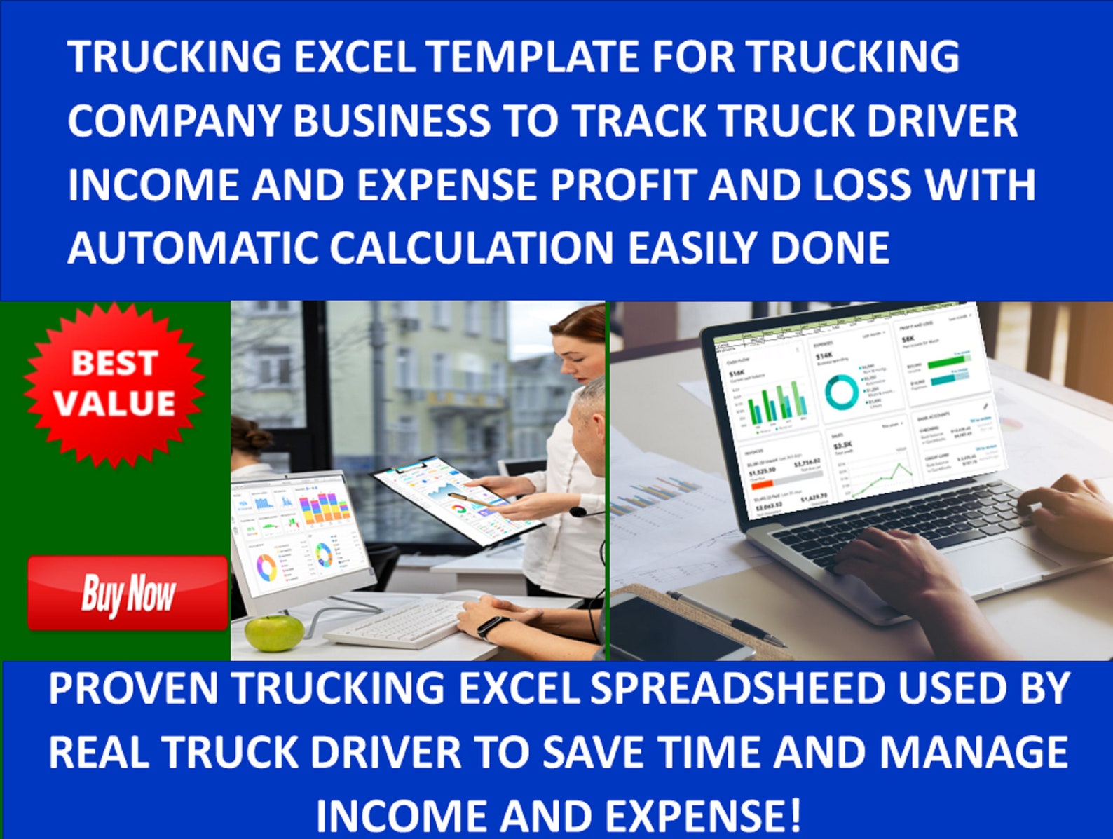 Trucking Income & Expense Excel Spreadsheet for Truck Driver - Etsy