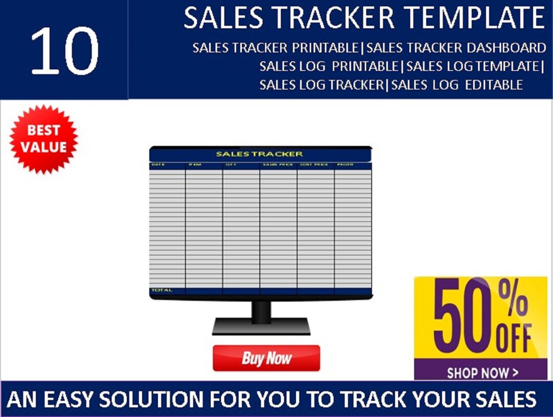 Sales Printable Tracker Template Sales Tracker Editable Sales Tracker ...