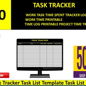 Task Tracker Work Template Tracker Printable Time Task Work - Etsy