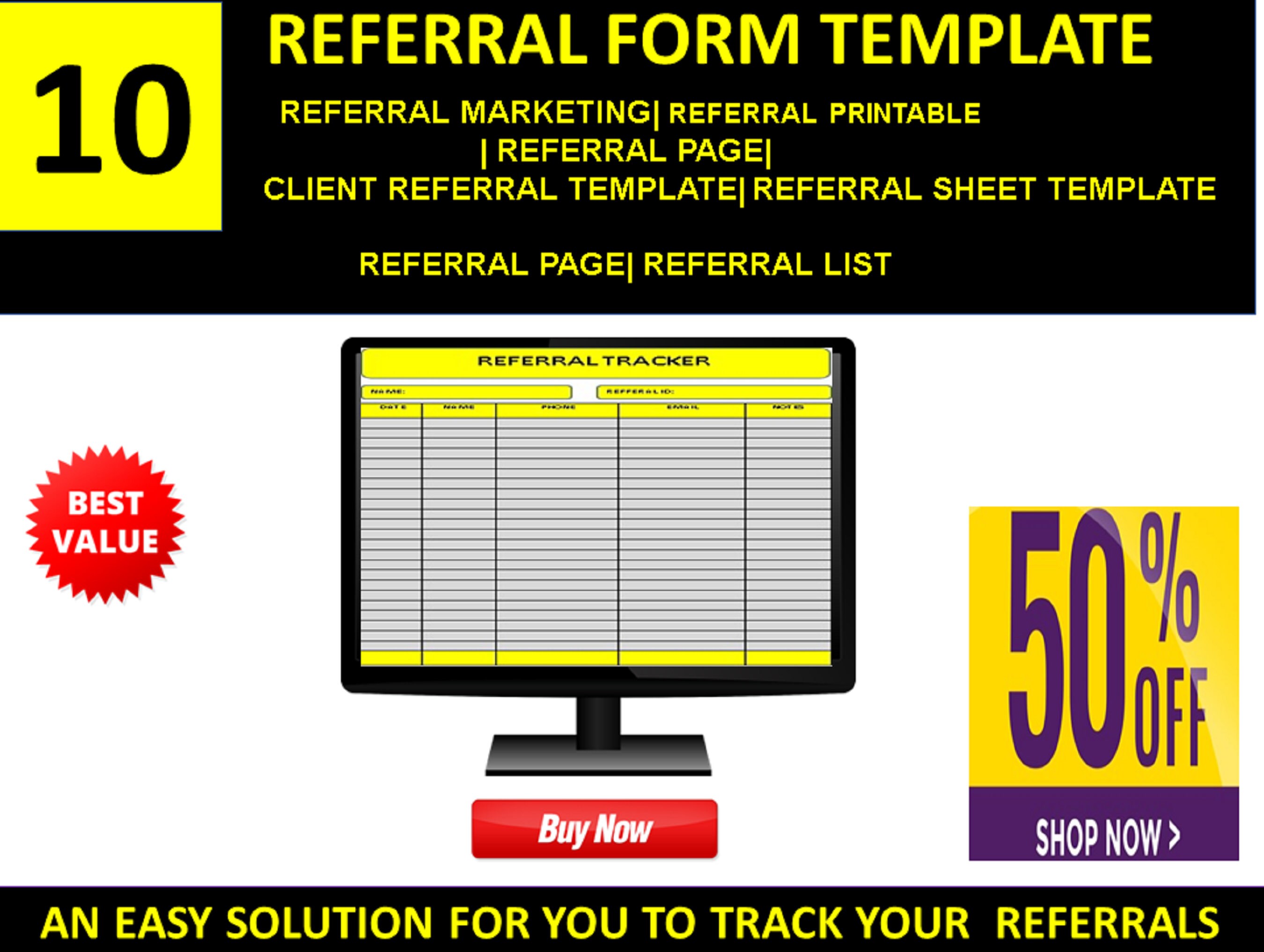 Referral Form Templatereferral Tracker Referral Template Client ...
