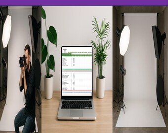 Photography Easy Bookkeeping Spreadsheet | Photography Spreadsheet ...