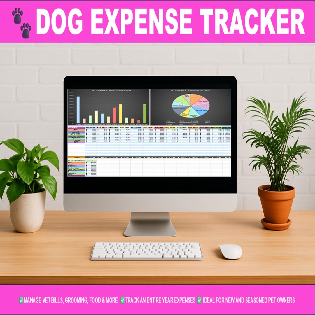 Dog Expense Tracker | Track Vet, Food, Grooming Costs | Monthly Log ...
