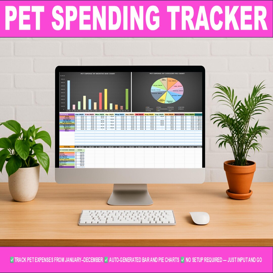 Pet Spending Tracker Template | Expense Sheet for Cat & Dog Costs ...