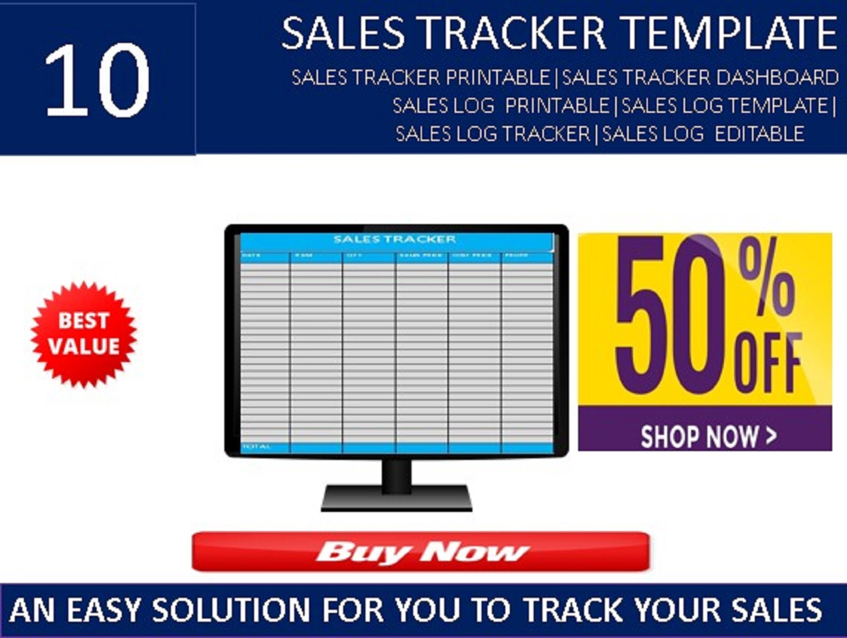 Sales Printable Tracker Template Sales Tracker Editable Sales Tracker ...