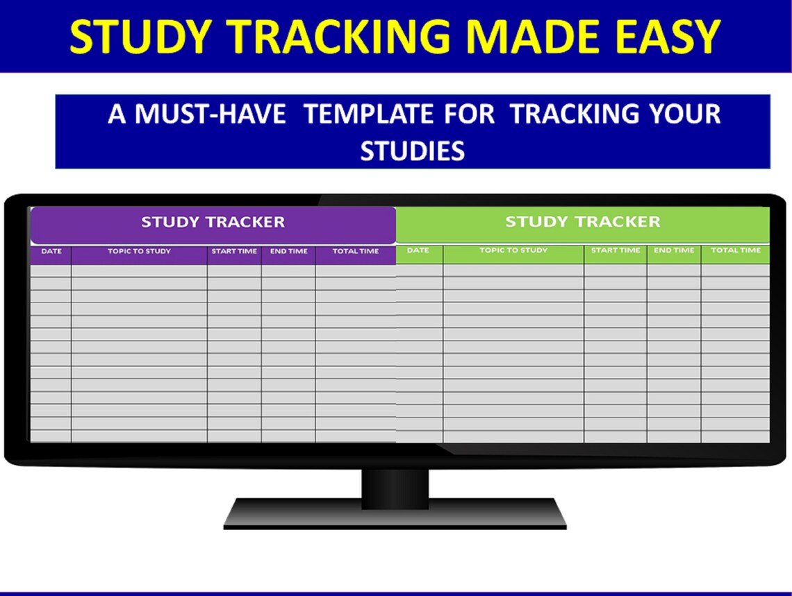 Study Time Tracker Log Template Study Time Tracker Study Hours Tracker ...