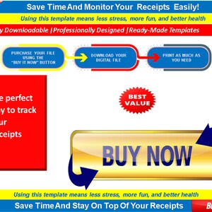 Receipt Tracker Templates Receipt Log Receipt Organizer Purchases ...