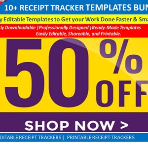 Receipt Tracker Templates Receipt Log Receipt Organizer Purchases ...