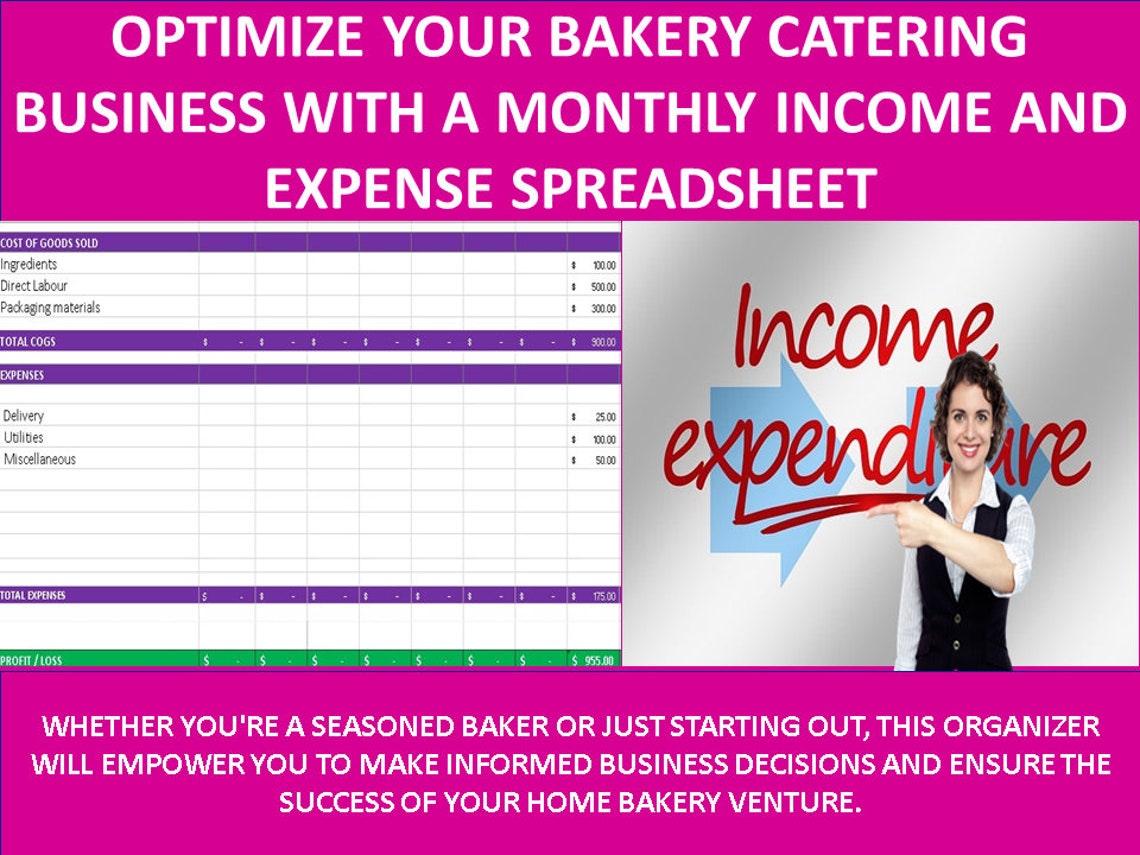 Home Bakery Business Template Form Excel Sheet Income and Expense ...