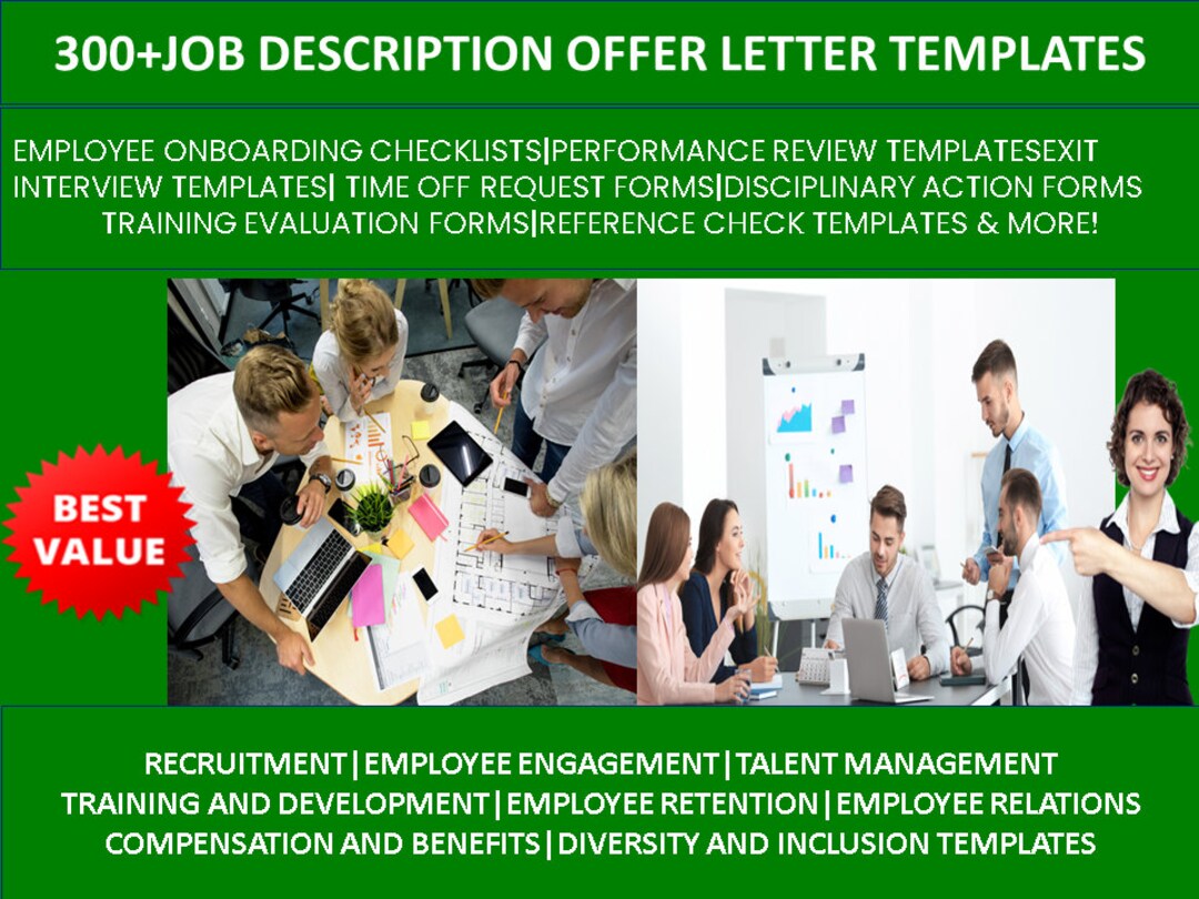 Job Description Offer Letter Templates Employee Onboarding Checklists ...