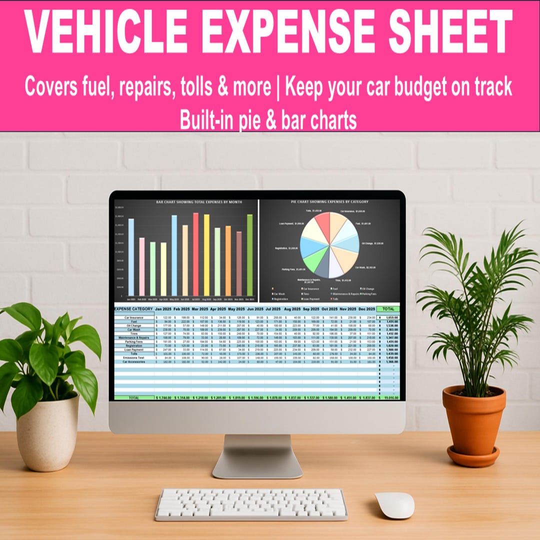 Vehicle Expense Sheet – Organized Car Expense Template for Excel Sheets ...