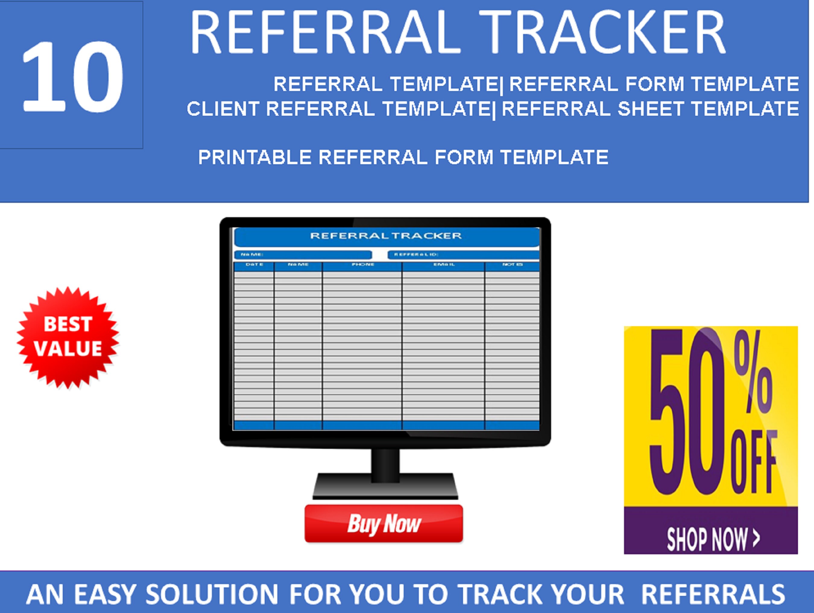 Referral Form Templatereferral Tracker Referral Template Client ...