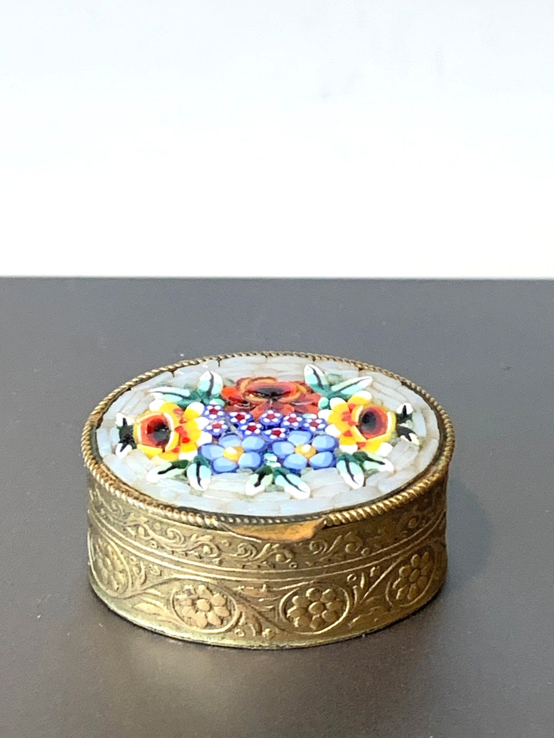 Vintage 1950’s Micro Mosaic Pill Box Italy - Etsy