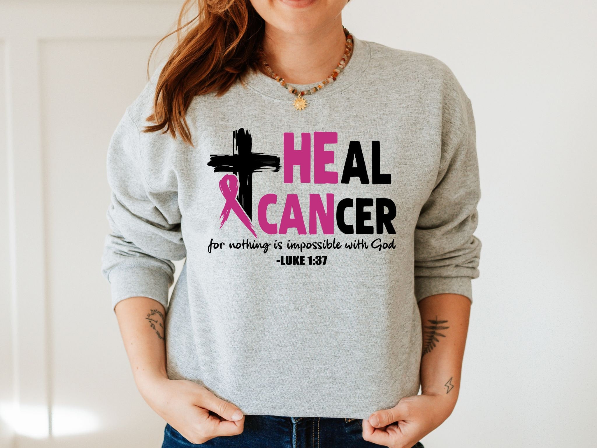 Heal Cancer Sweatshirt Breast Cancer Sweatshirt Pink Cancer - Etsy
