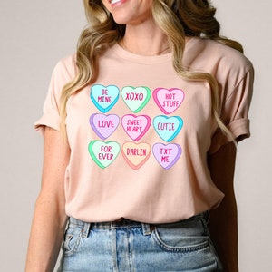 Candy Hearts Shirt, Candy Hearts Shirt, Valentine's Day Gift Shirt ...