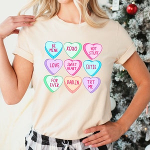 Candy Hearts Shirt, Candy Hearts Shirt, Valentine's Day Gift Shirt ...