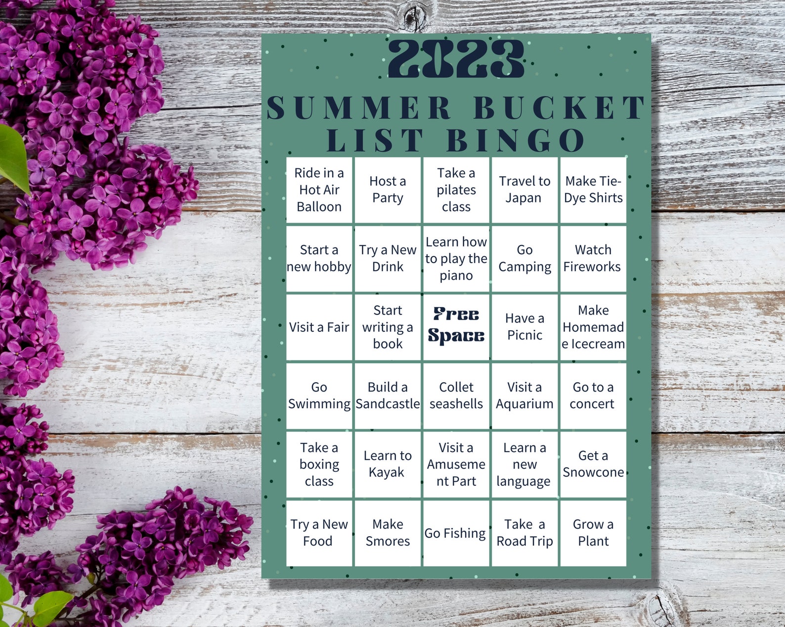 Summer Bucket List Bingo Card, Summer Activities Bingo, Bingo Card ...