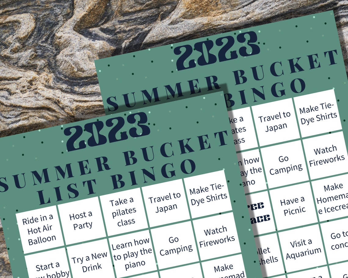 Summer Bucket List Bingo Card, Summer Activities Bingo, Bingo Card ...