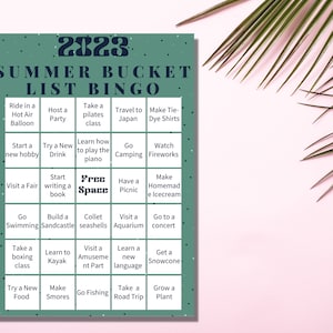 Summer Bucket List Bingo Card, Summer Activities Bingo, Bingo Card ...