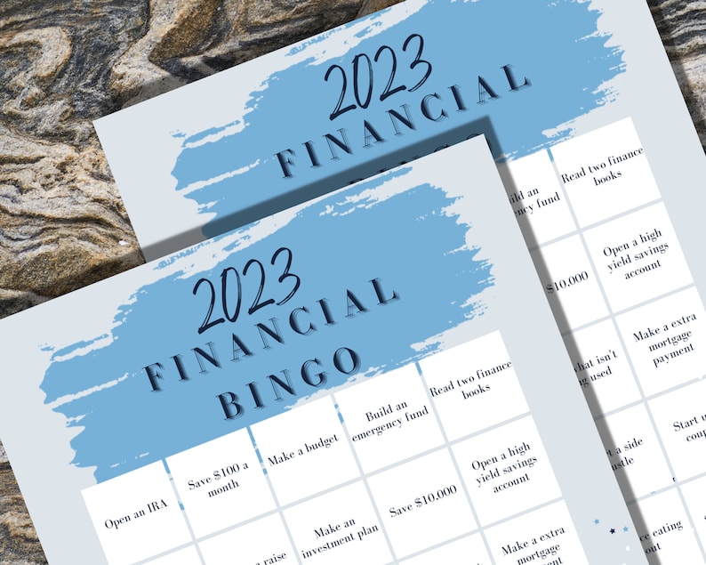 Finance Goals Bingo Blue, Savings Bingo, Resolution Bingo, Bingo, Goals ...