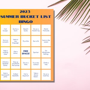 Summer Bucket List Bingo Card, Summer Activities Bingo, Bingo Card ...