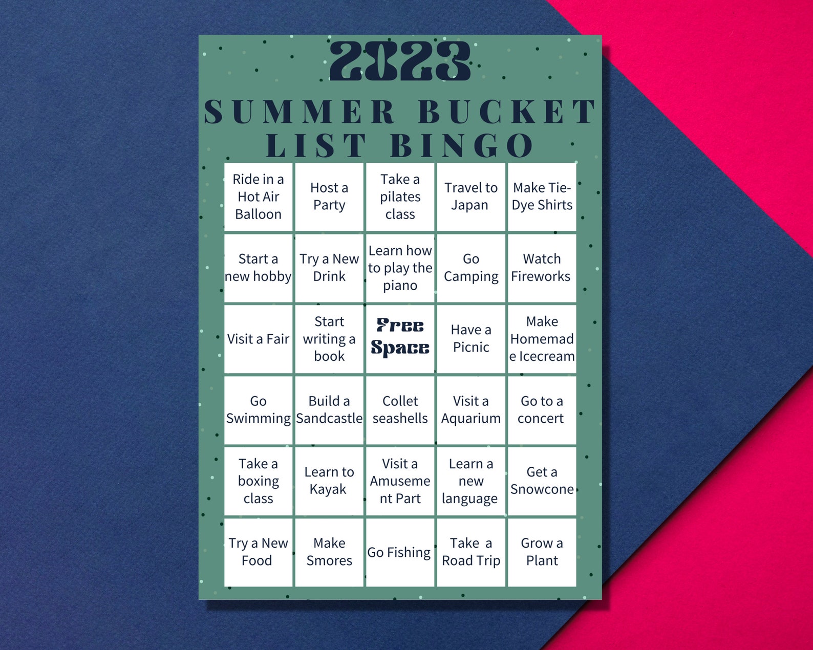 Summer Bucket List Bingo Card, Summer Activities Bingo, Bingo Card ...