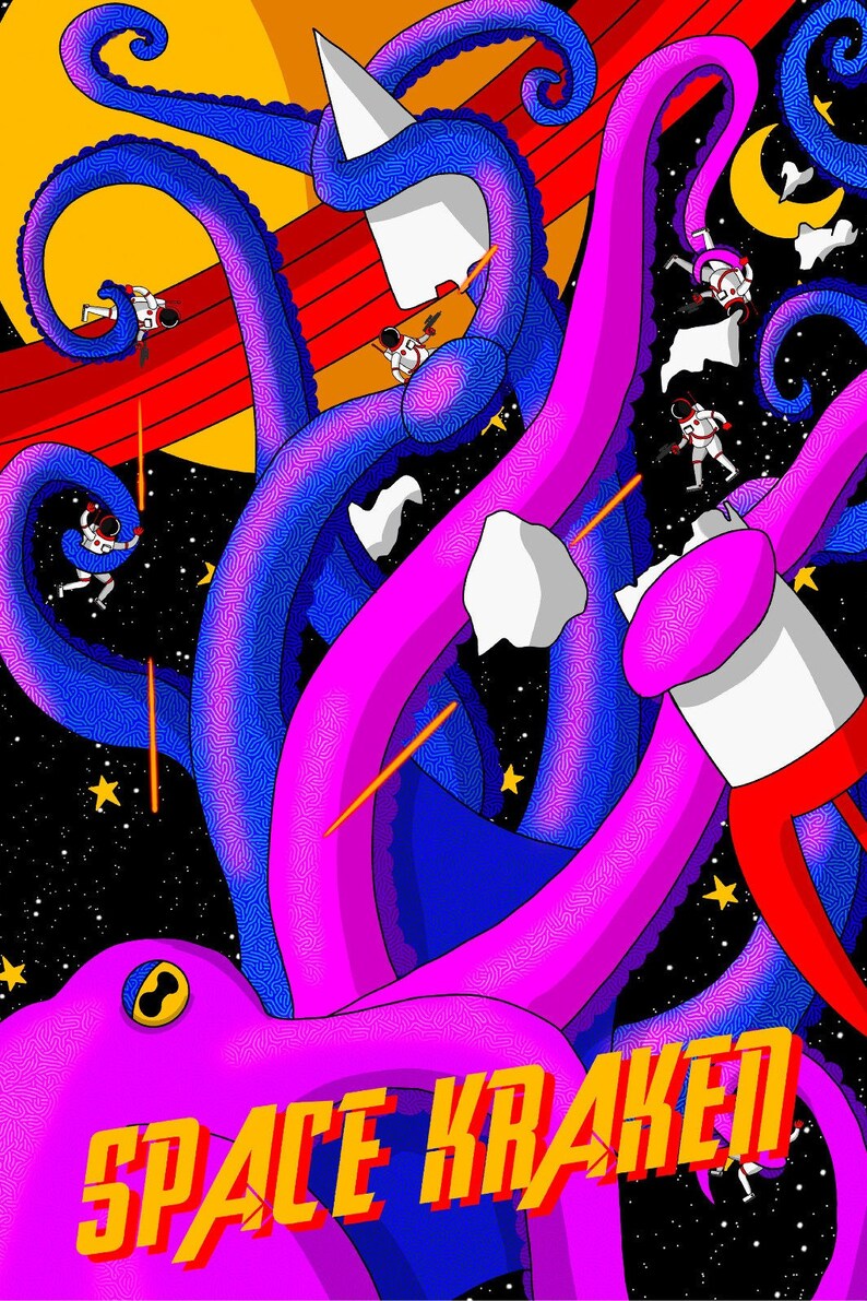 Space Kraken Printable Poster ,printable Wall Art - Etsy
