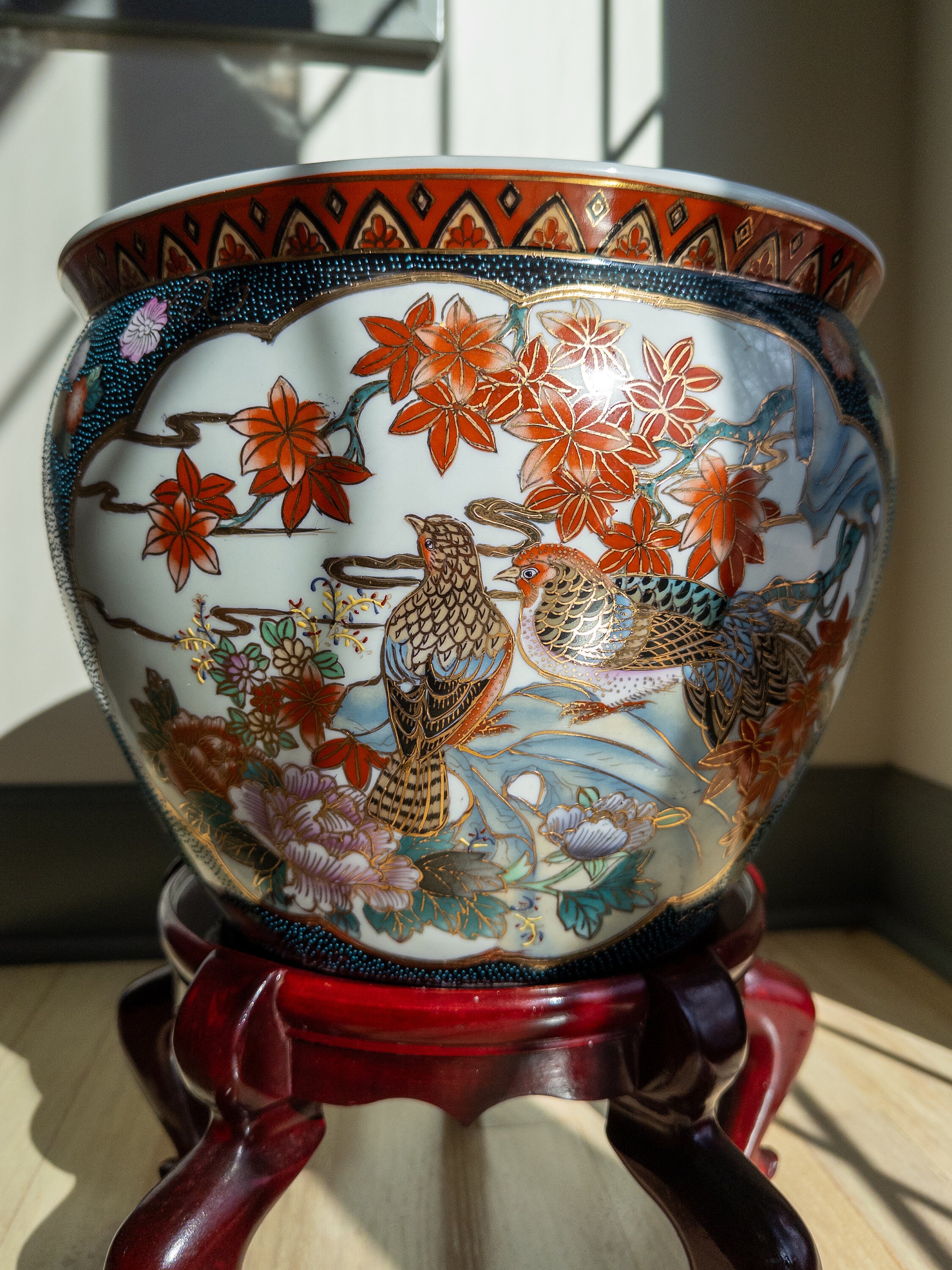 Chinese Koi Satsuma Large Planter With Stand. Hand Painted - Etsy