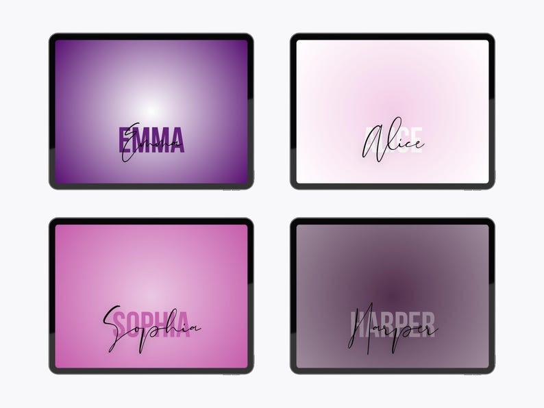 12 CUSTOM NAME Aura Gradient Wallpapers for Ipad, Macbook, Imac ...