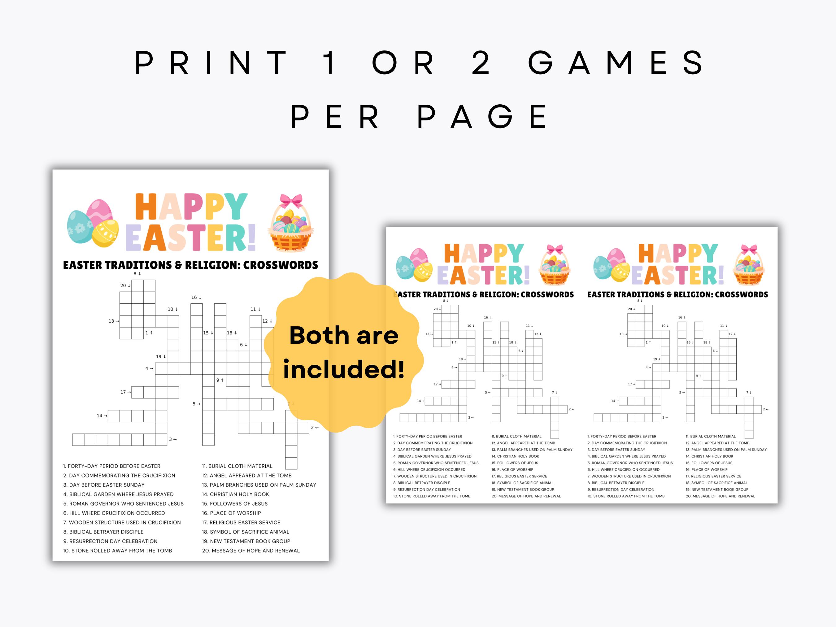 Easter Word Game Bundle – 9 Printable Games – PDF Download – Word ...