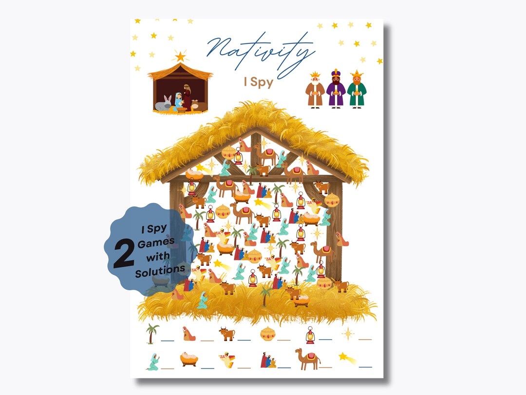 Nativity I Spy Game - 2 Printable Puzzles - Festive Holiday Party Fun ...