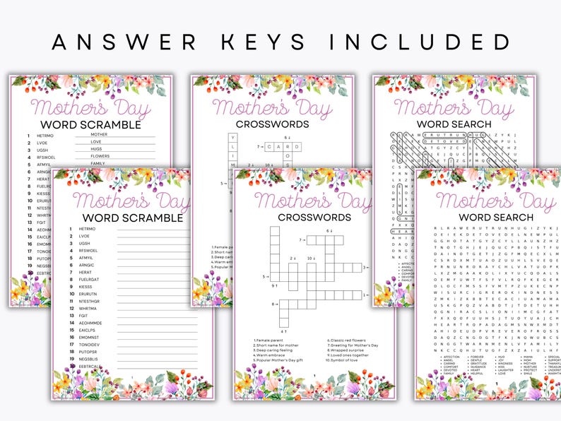 Mother's Day Games Bundle – 50 Printable Games – Family Activity ...