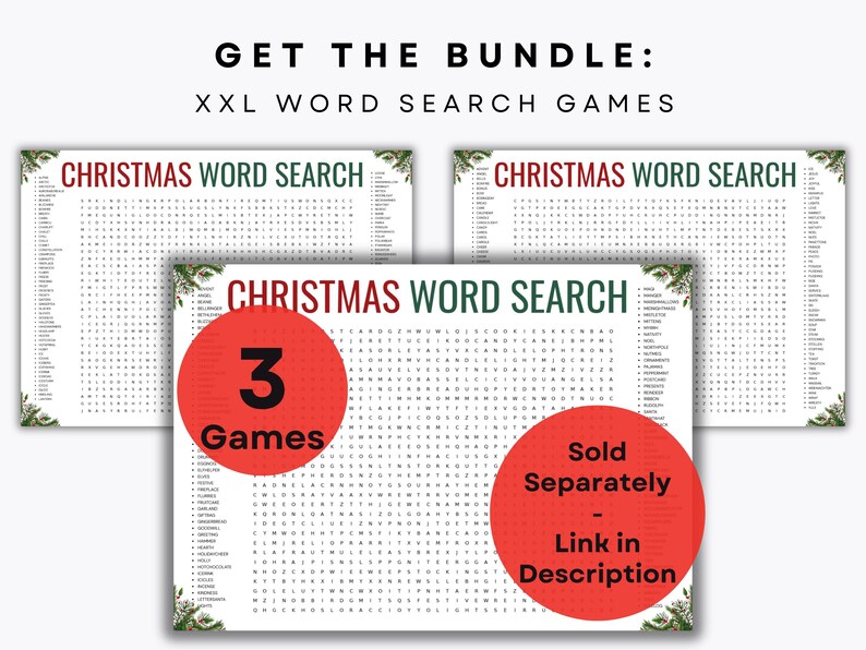 Christmas Word Game Bundle – 9 Printable Games – Icebreaker Activity ...