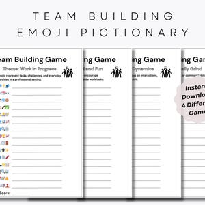 4 Team Building Emoji Pictionary Game - Office Games - Team Pictionary ...