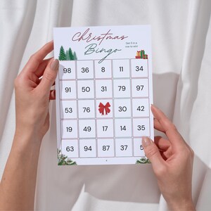 Christmas Bingo Game - 100 Unique Prefilled Bingo Sheets - Ready-to ...