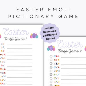 2 Easter Emoji Pictionary Game – Printable Games – Festive Spring Party ...